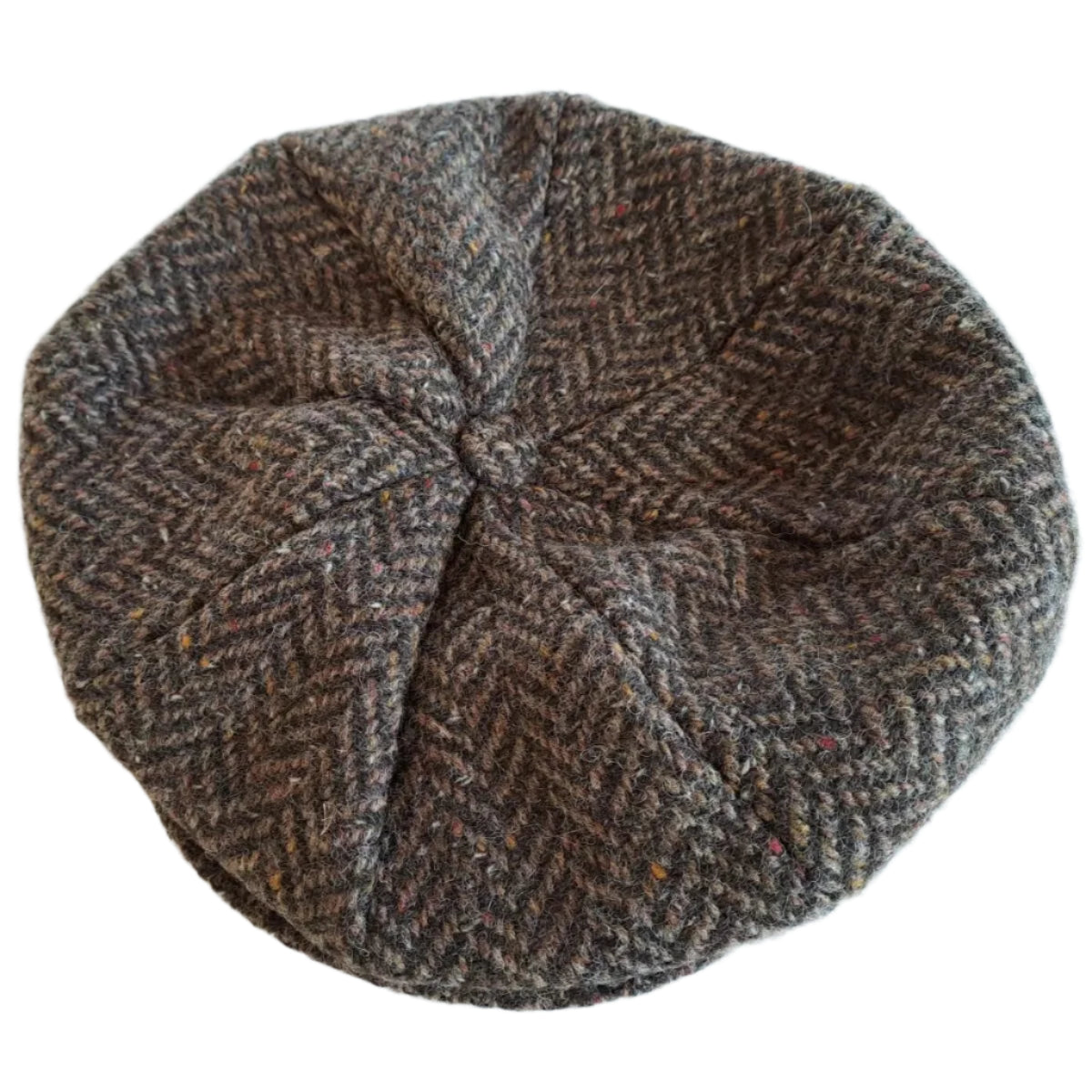 Hanna Hats Eight Piece Cap | Brown Herringbone Tweed Newsboy | Made in Ireland | FunkyBrims ...