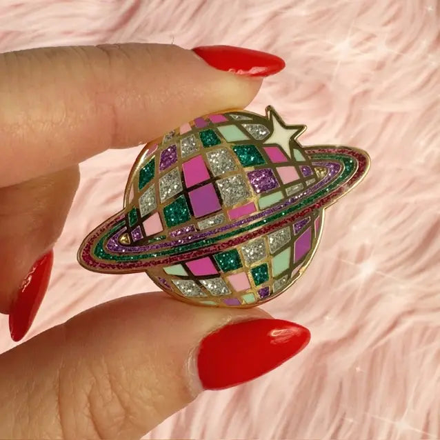 Disco Planet Enamel Pin – Funktified