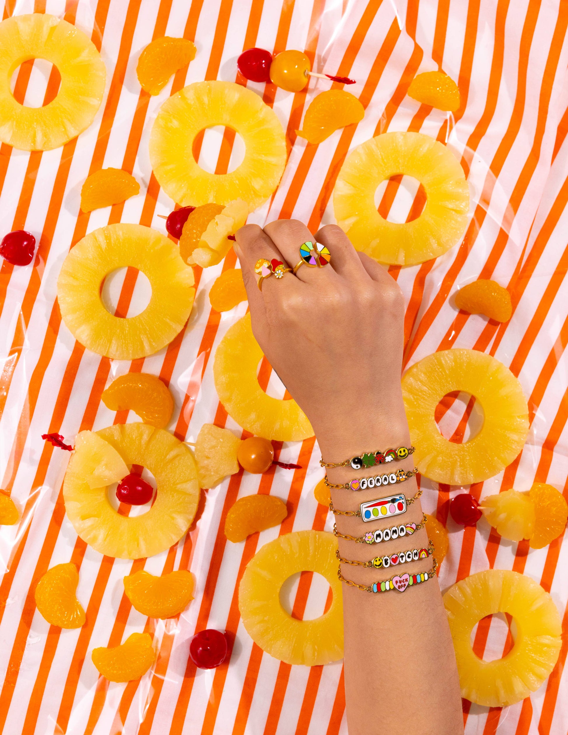 Ouija Bracelet - 18k Gold Gilt Enamel Halloween Jewelry – Funktified