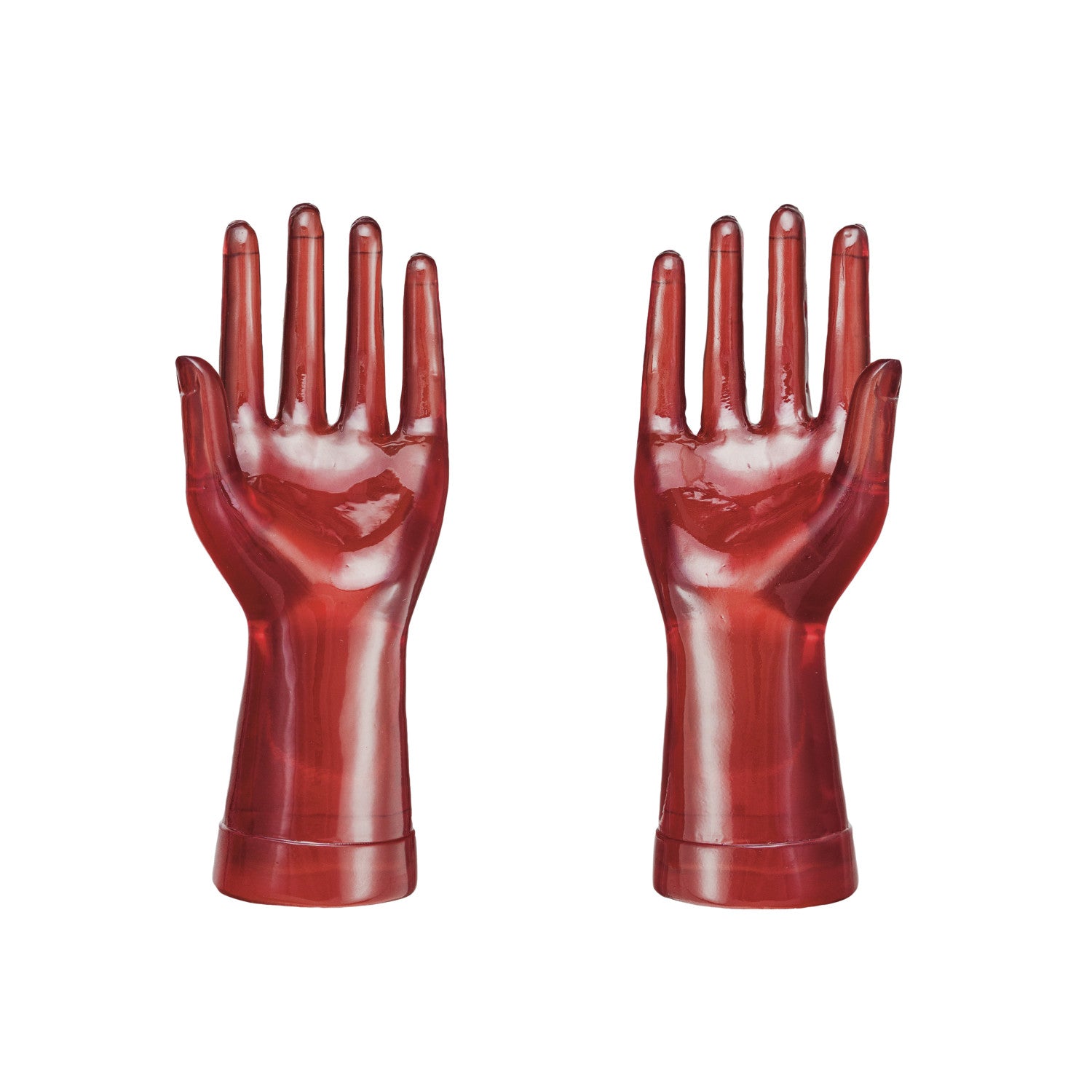 Red Translucent Resin Hands Set of 2 – Funktified