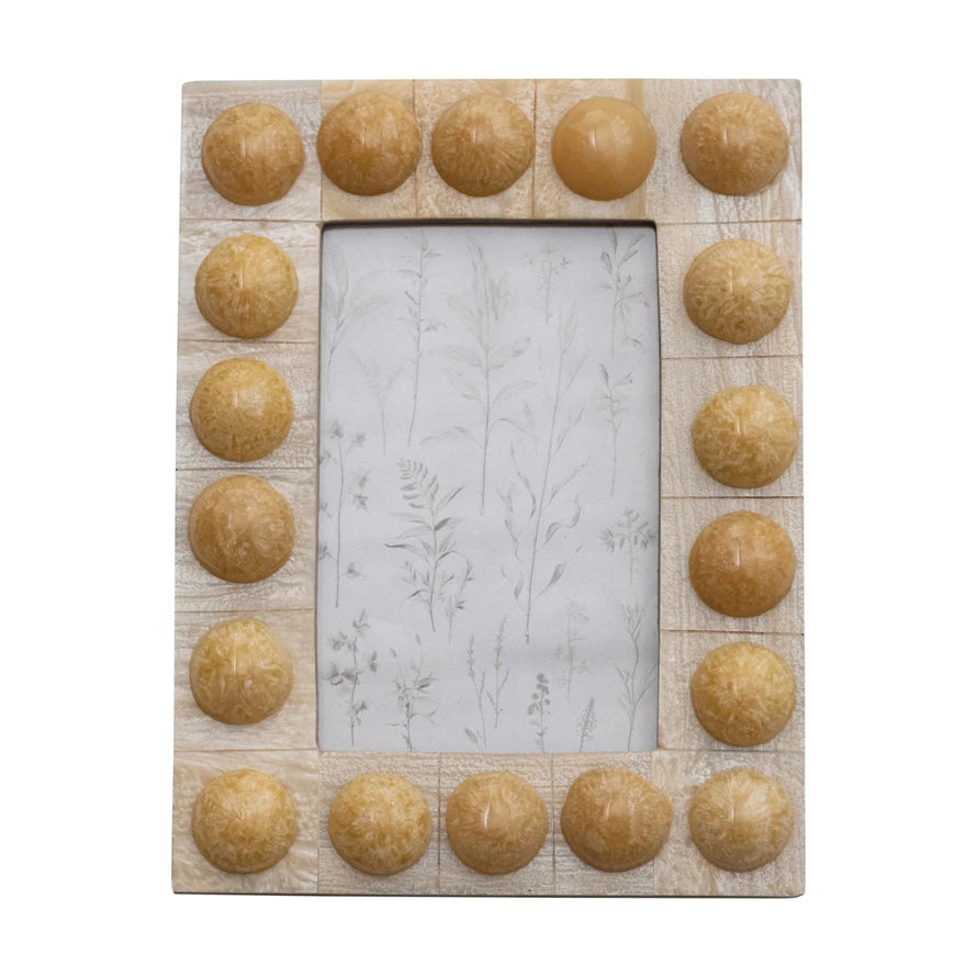 Handmade Marbled Resin Cream Bobbin Photo Frame 4x6 – Funktified